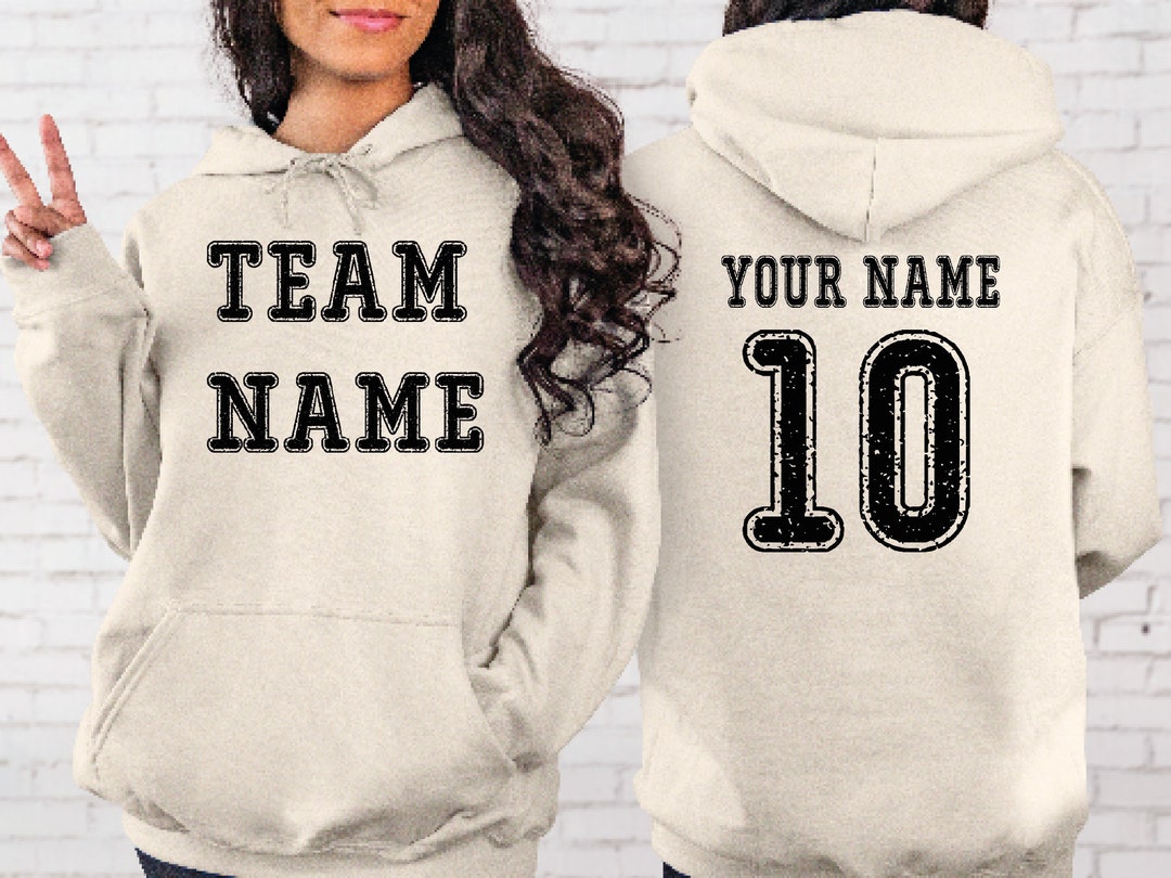 Custom Sports Team Sweatshirts, Front Back Name and Number ...