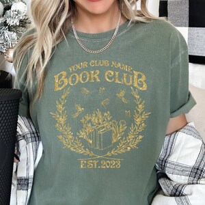 Custom Book Club Comfort Colors Shirt, Customized Book Shirt, Book Club ...