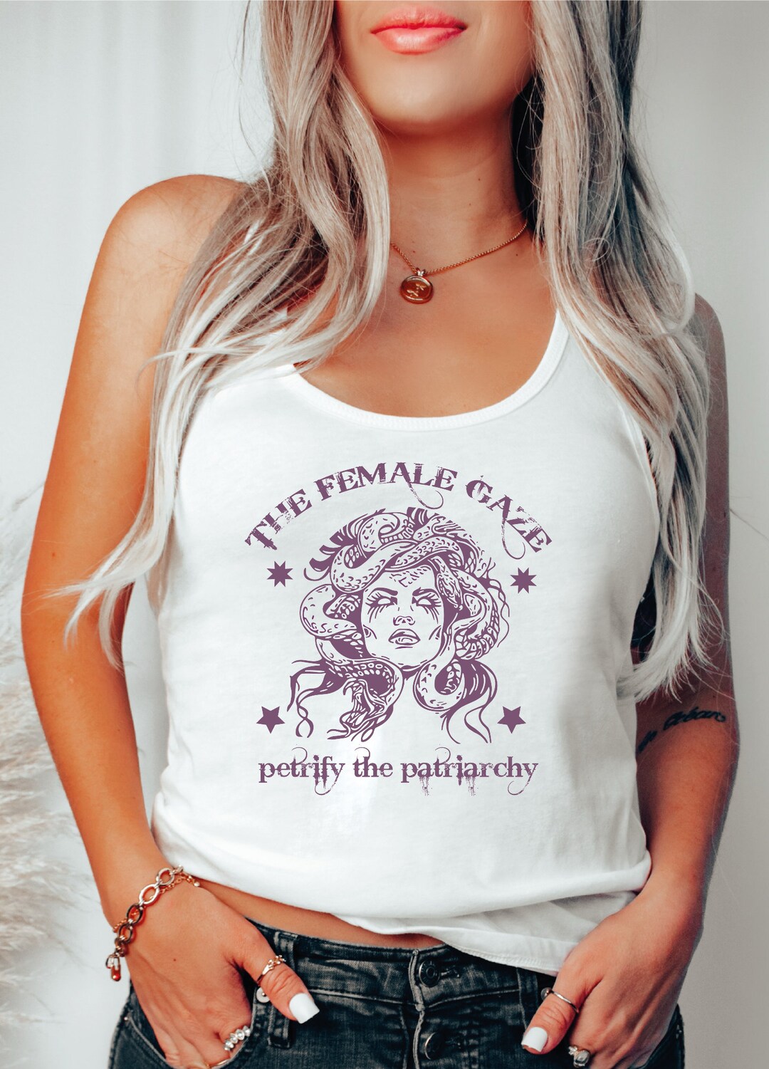 The Female Gaze Petrify the Patriarchy Racerback, Feminist Greek ...