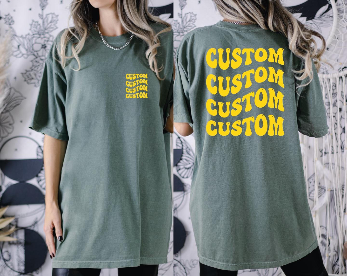 Comfort Colors Custom Retro Text Shirt, Custom Wavy Text Shirt, Custom ...