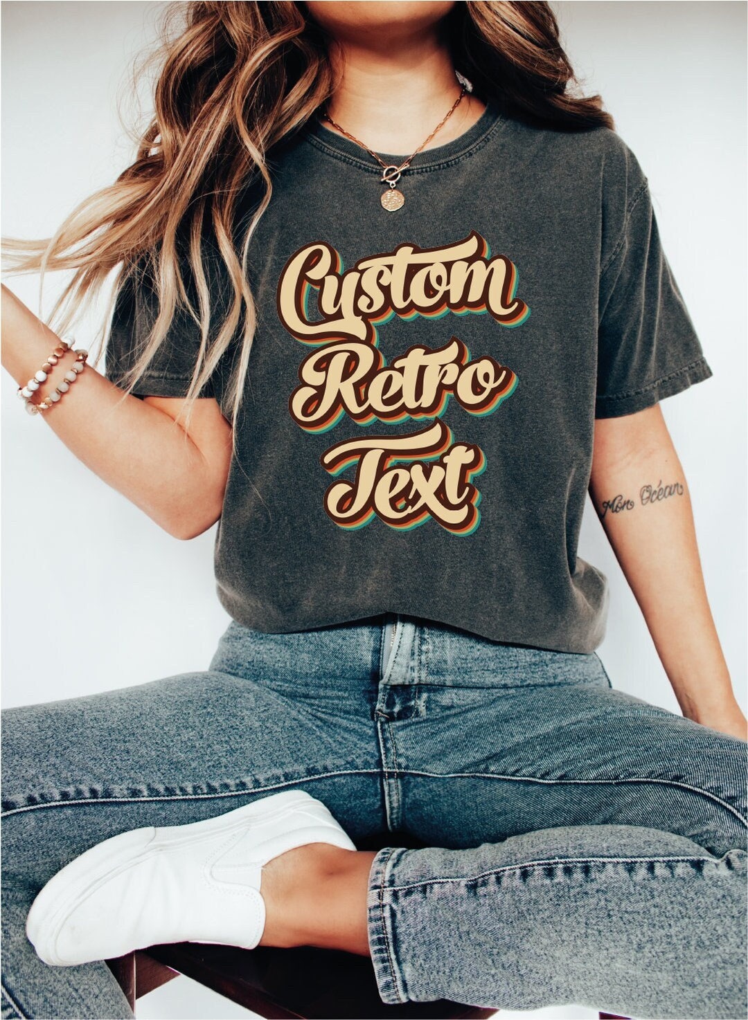 Custom Shirt Retro Text, Retro Custom Tshirt, Personalized Shirts for ...