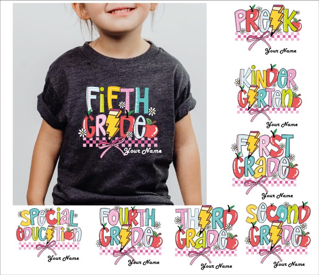 Personalized Back to School Shirt, First Day Grade School T-shirt ...