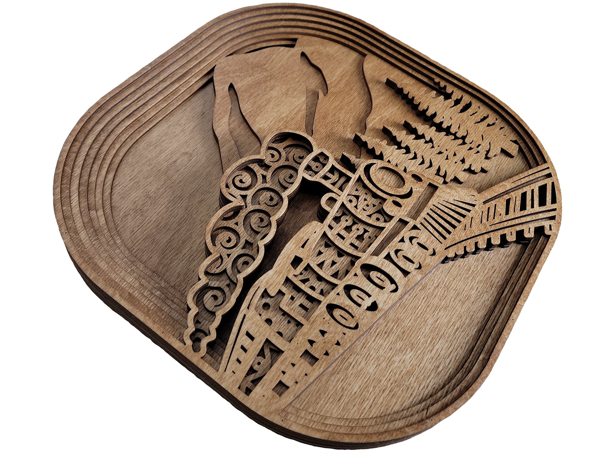 Train Multi Layer Mandala Wall Art Home Decor 3D Art - Etsy