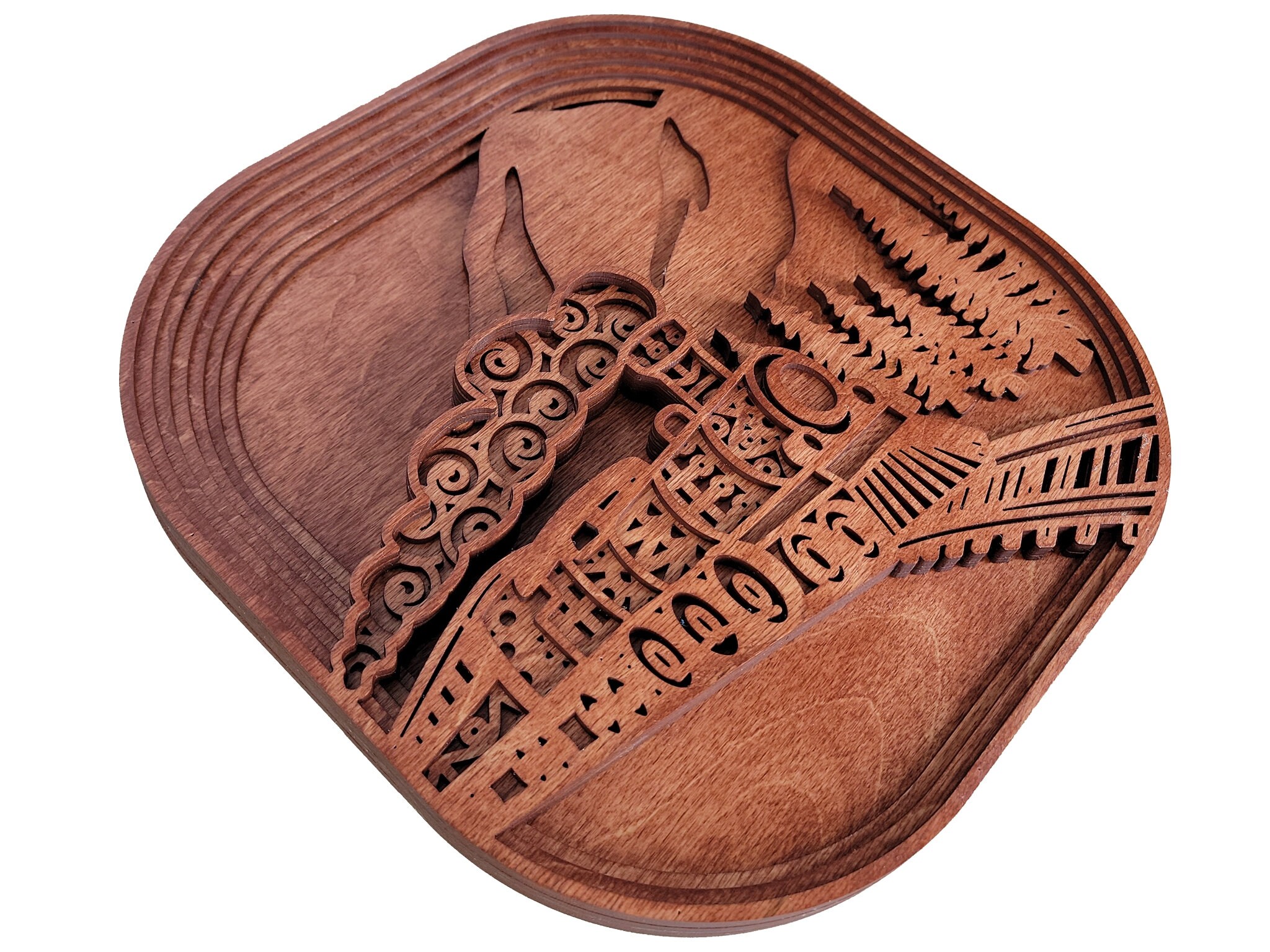 Train Multi Layer Mandala Wall Art Home Decor 3D Art - Etsy