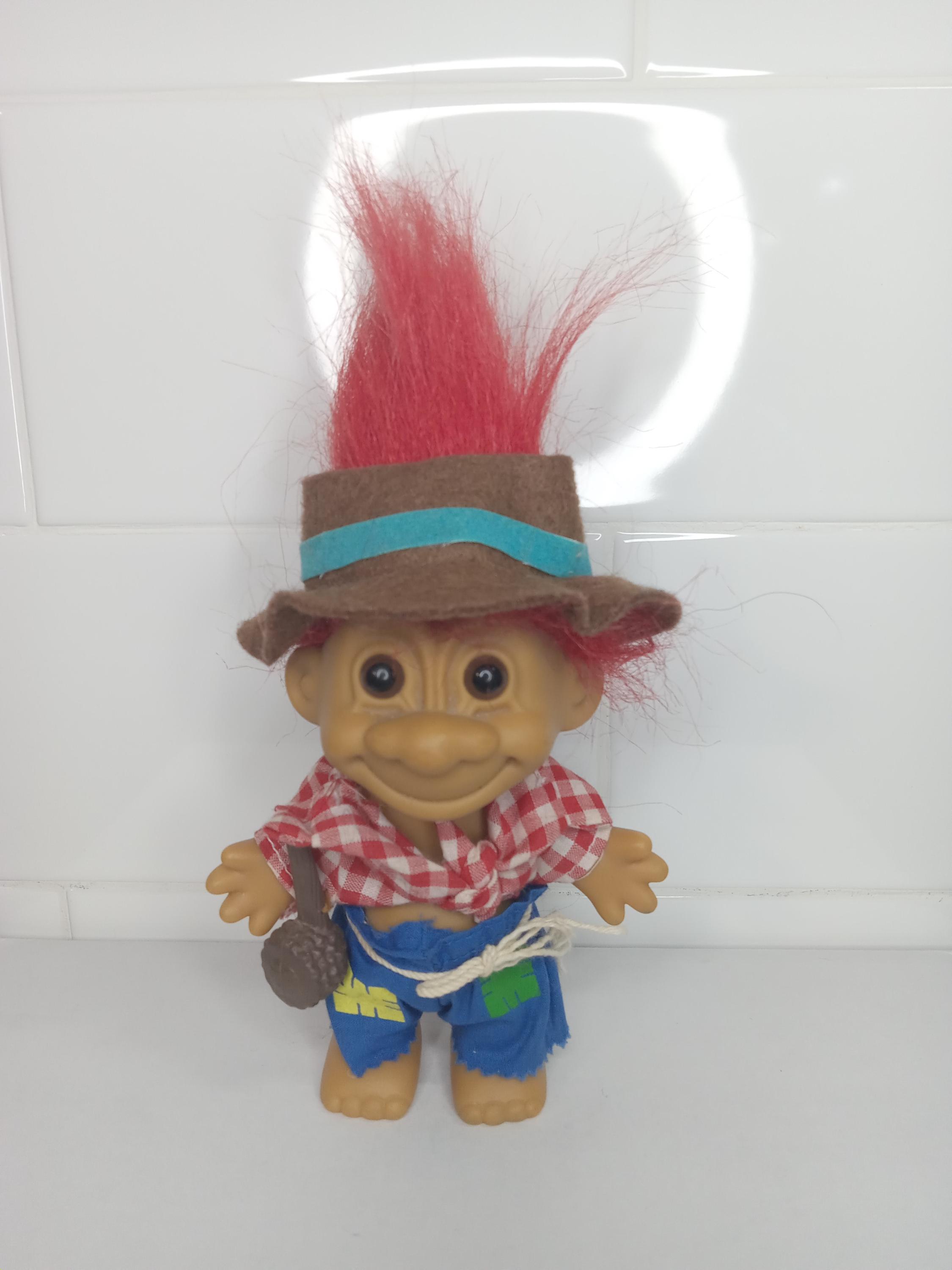 Vintage 5" Russ Troll Doll Hillbilly Farmer Hobo Red Hair Brown Eyes ...