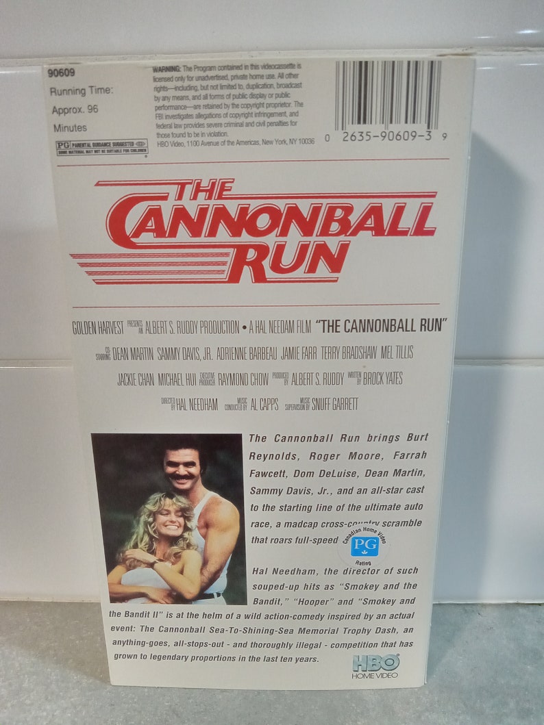 1981 Cannonball Run VHS Movie Burt Reynolds Roger Moore VHS Movie ...