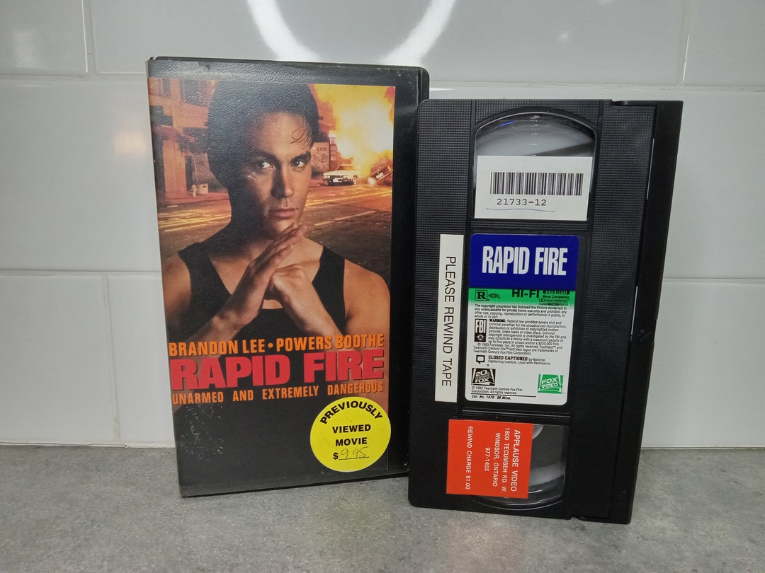 1992 Rapid Fire Cut Box Rental VHS Movie Brandon Lee | VHS Movie ...