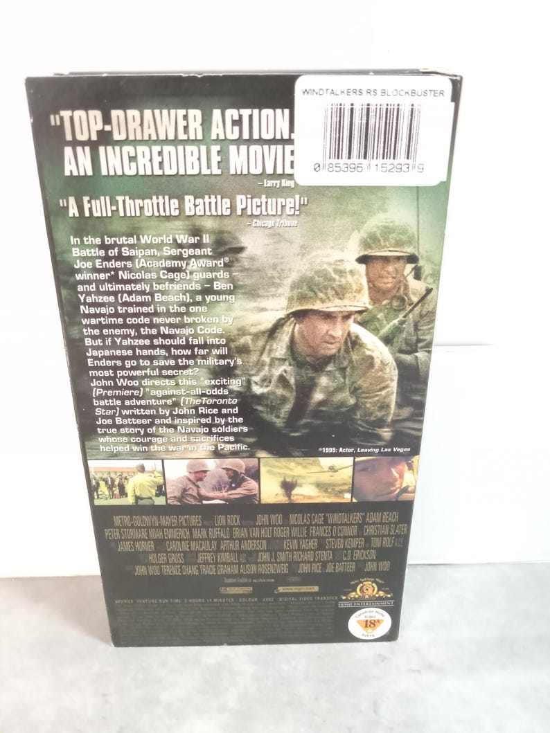 2002 Windtalkers VHS Movie Nicolas Cage Adam Beach | VHS Movie ...