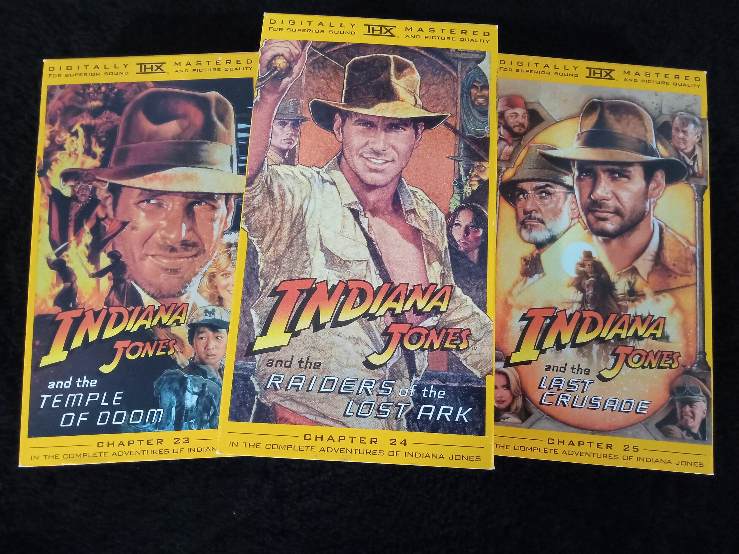 Indiana Jones Trilogy VHS Movies Harrison Ford, Last Crusade, Temple of ...