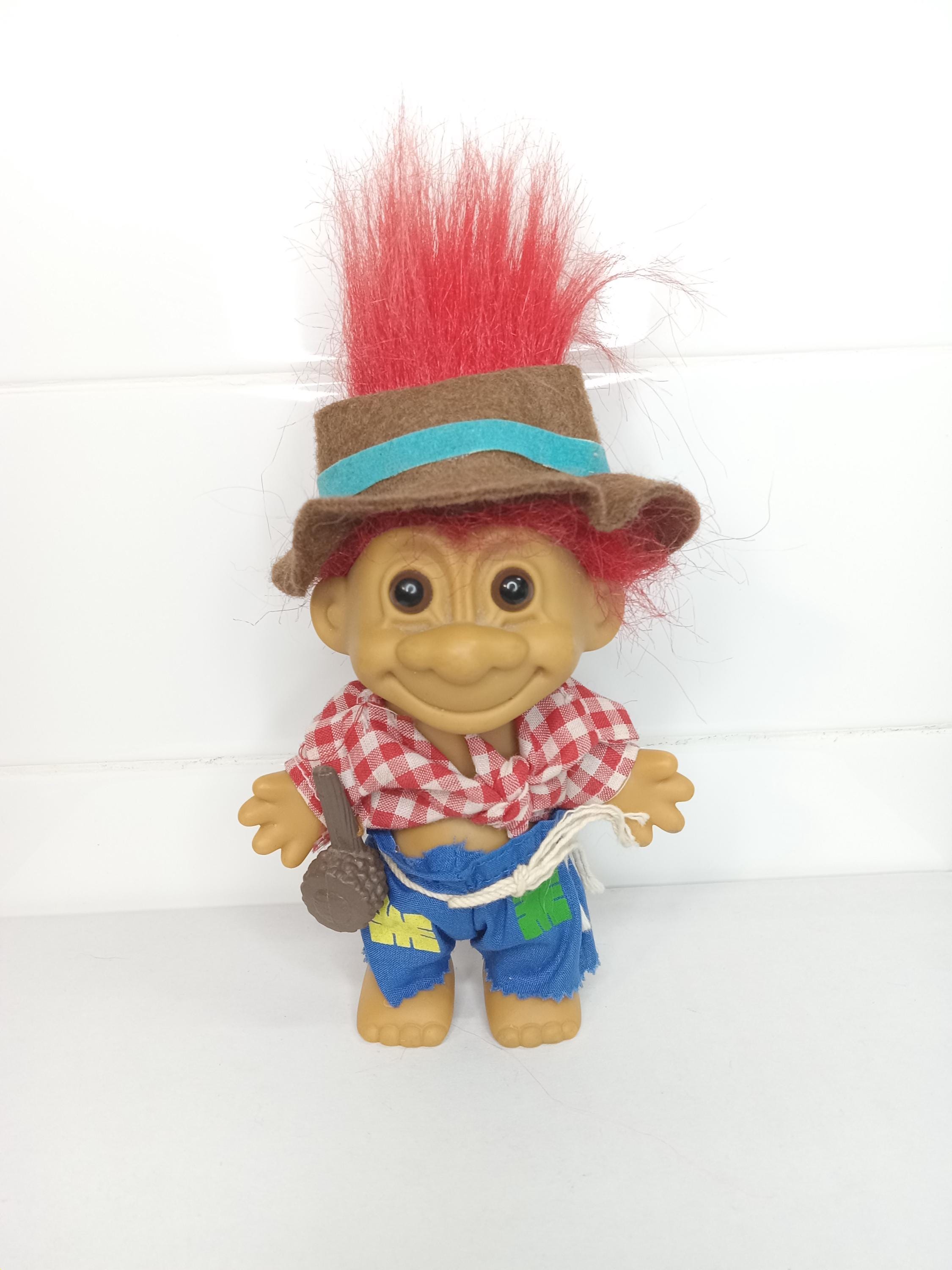 Vintage 5" Russ Troll Doll Hillbilly Farmer Hobo Red Hair Brown Eyes ...