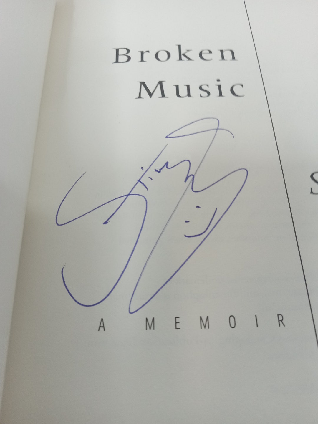 Sting Hand Signed Broken Music 1st Edition & Printing Autobiography ...