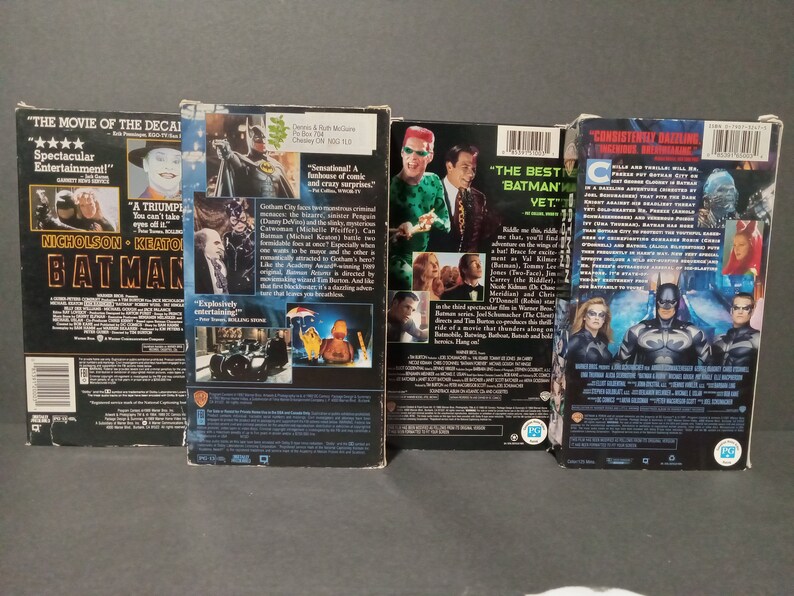 1989/1992/1995/1997 Batman VHS Tapes Batman Batman Returns Batman Forever & Batman and Robin ...