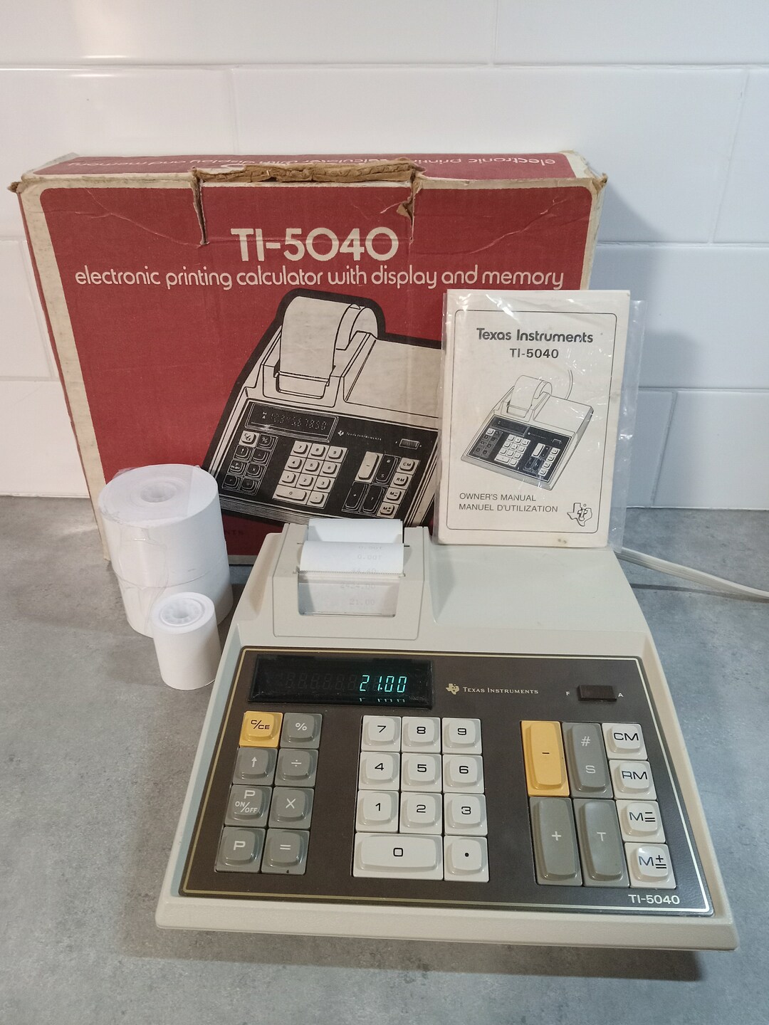 1976 Texas Instruments TI-5040 Electronic Printing Calculator With ...