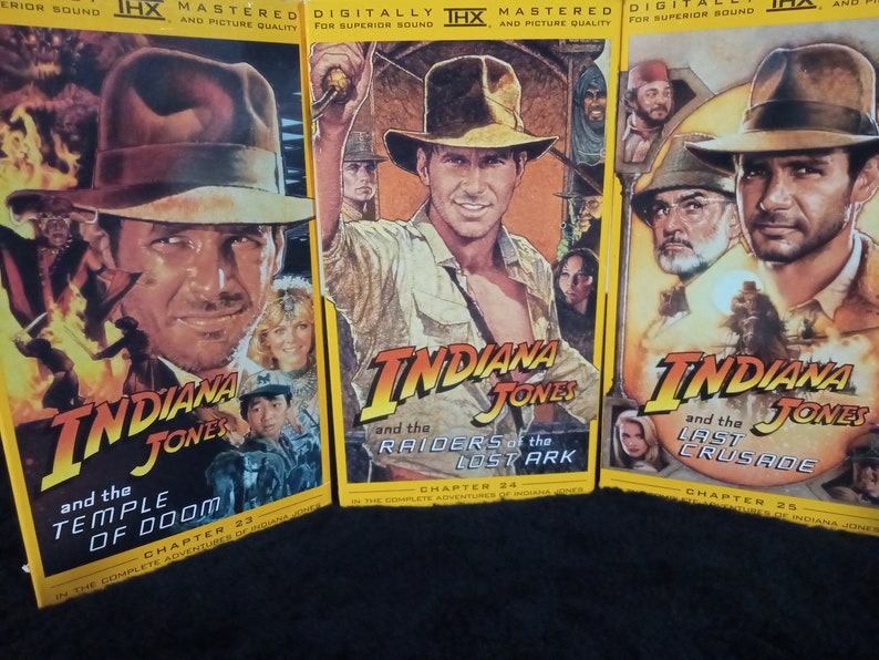 Indiana Jones Trilogy VHS Movies Harrison Ford, Last Crusade, Temple of ...
