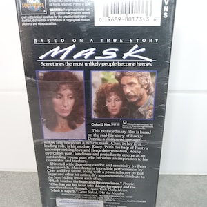 Sealed 1985 MASK VHS Movie Cher Eric Stoltz Sam Elliot Movie Collector ...