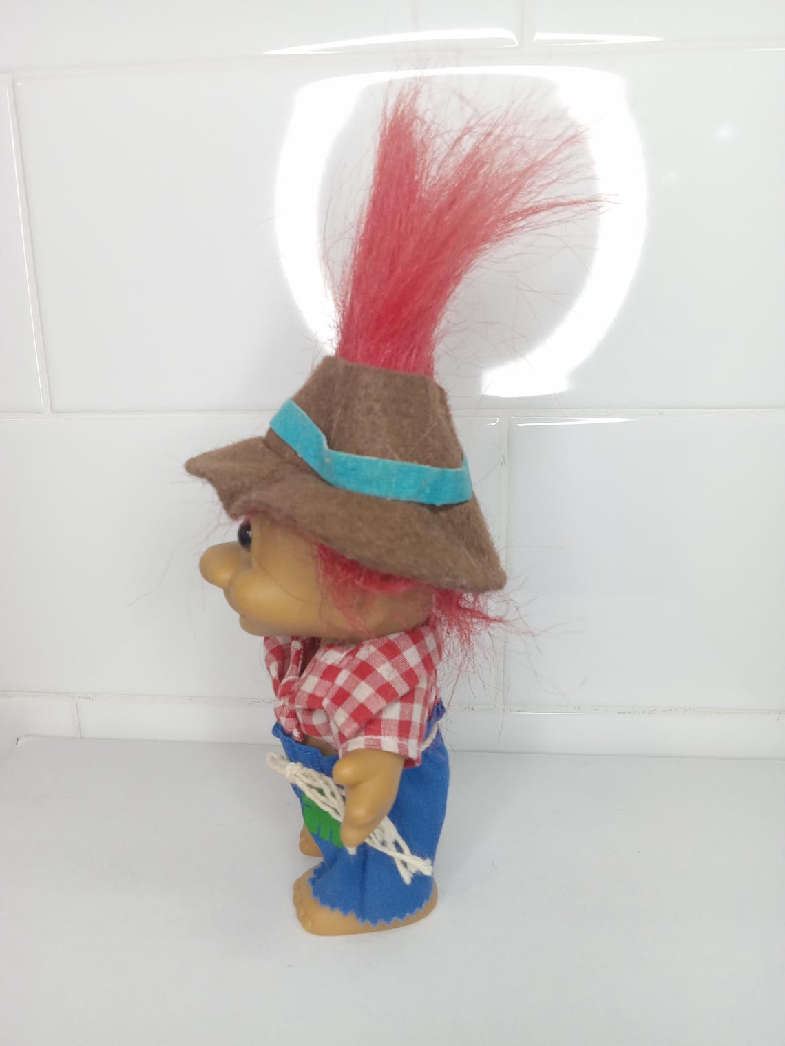 Vintage 5" Russ Troll Doll Hillbilly Farmer Hobo Red Hair Brown Eyes ...