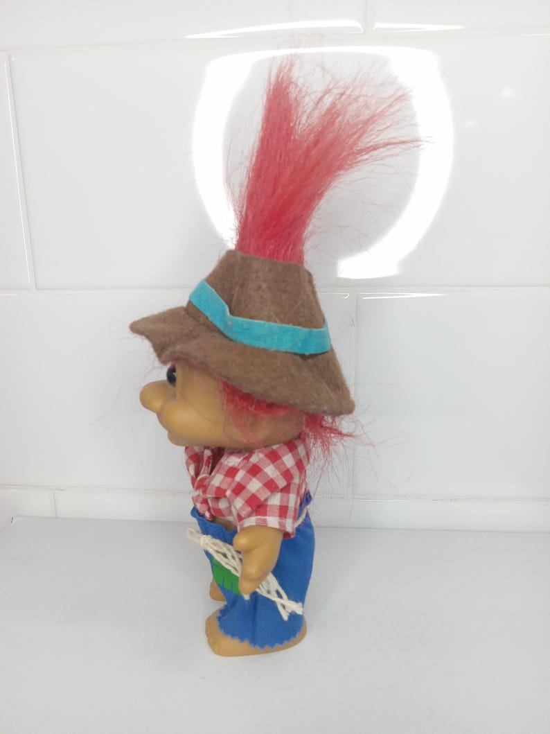 Vintage 5" Russ Troll Doll Hillbilly Farmer Hobo Red Hair Brown Eyes ...