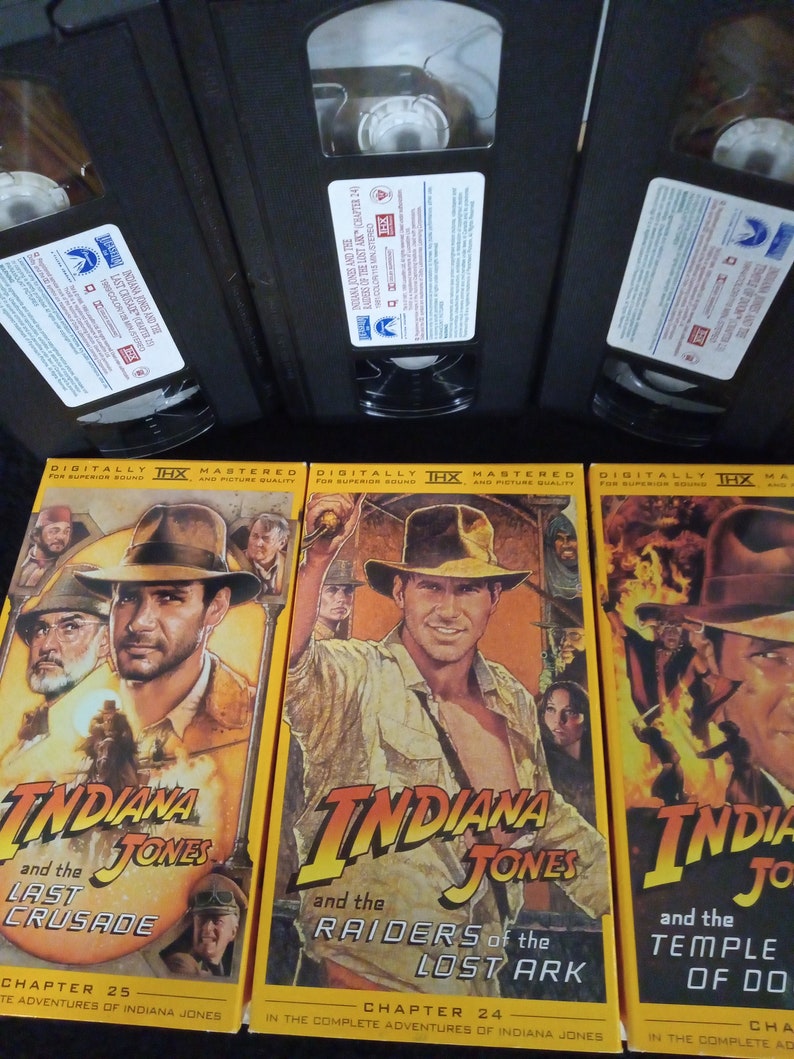 Indiana Jones Trilogy VHS Movies Harrison Ford, Last Crusade, Temple of ...