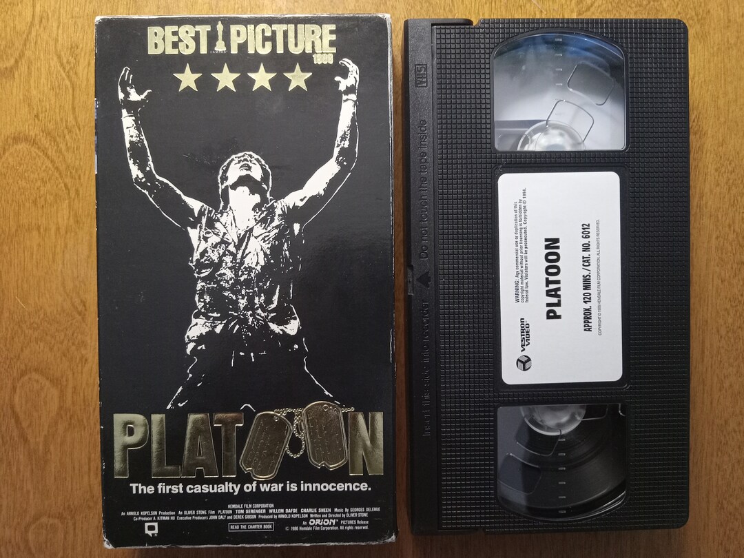1986 Platoon VHS Movie, War Movie, Charlie Sheen Military Used Vhs - Etsy