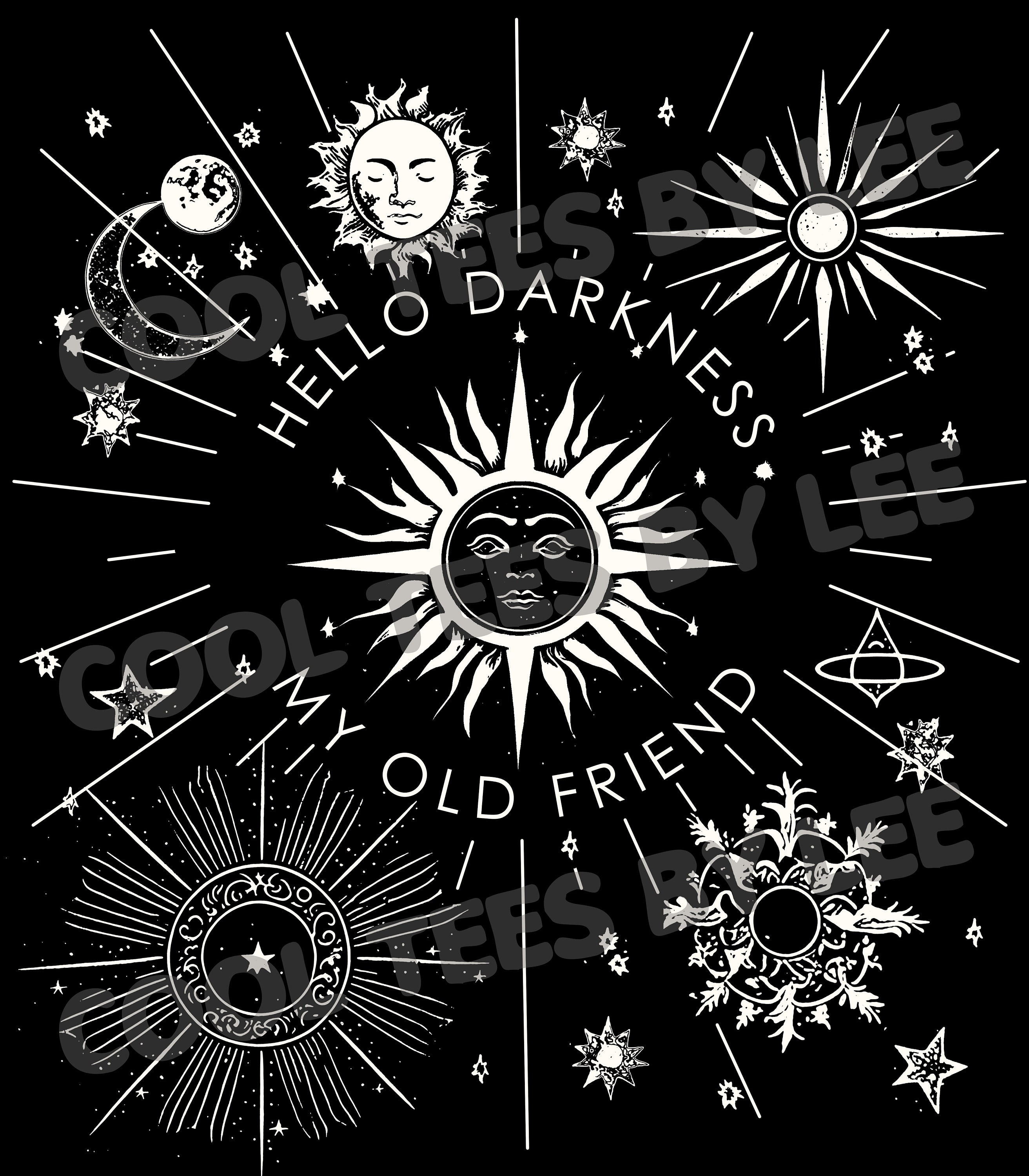 Sun Moon Eclipse Celestial PNG Digital File for DTF Totality Design for ...