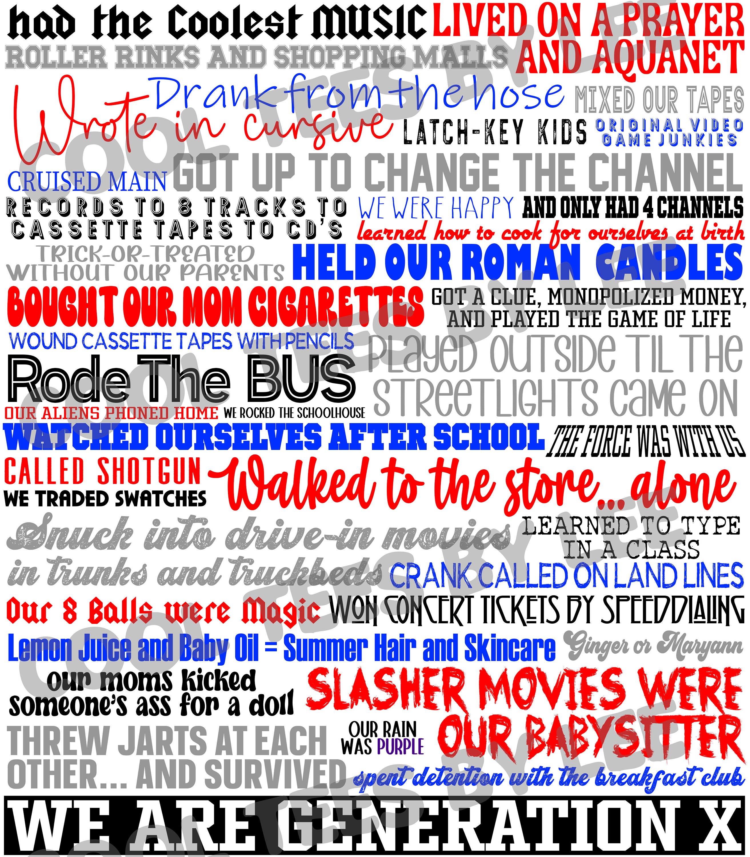 Gen X Stuff Phrases PNG Digital File for DTF Dtg Sublimation Digital ...