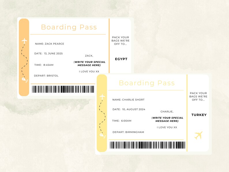 Custom Digital Boarding Pass by Enluxe Design: Personalized Travel ...