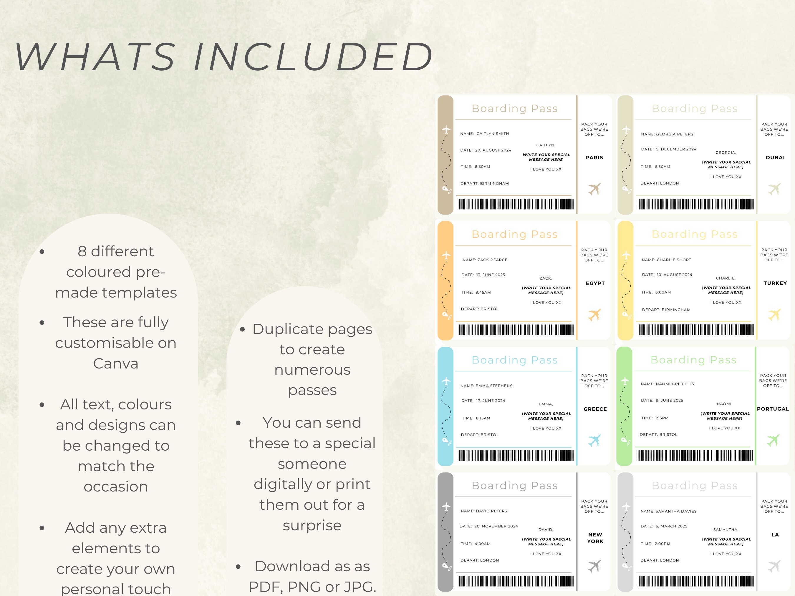 Custom Digital Boarding Pass by Enluxe Design: Personalized Travel ...