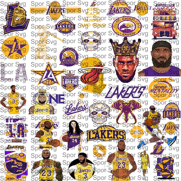 Lakers Basketball Svg - Etsy