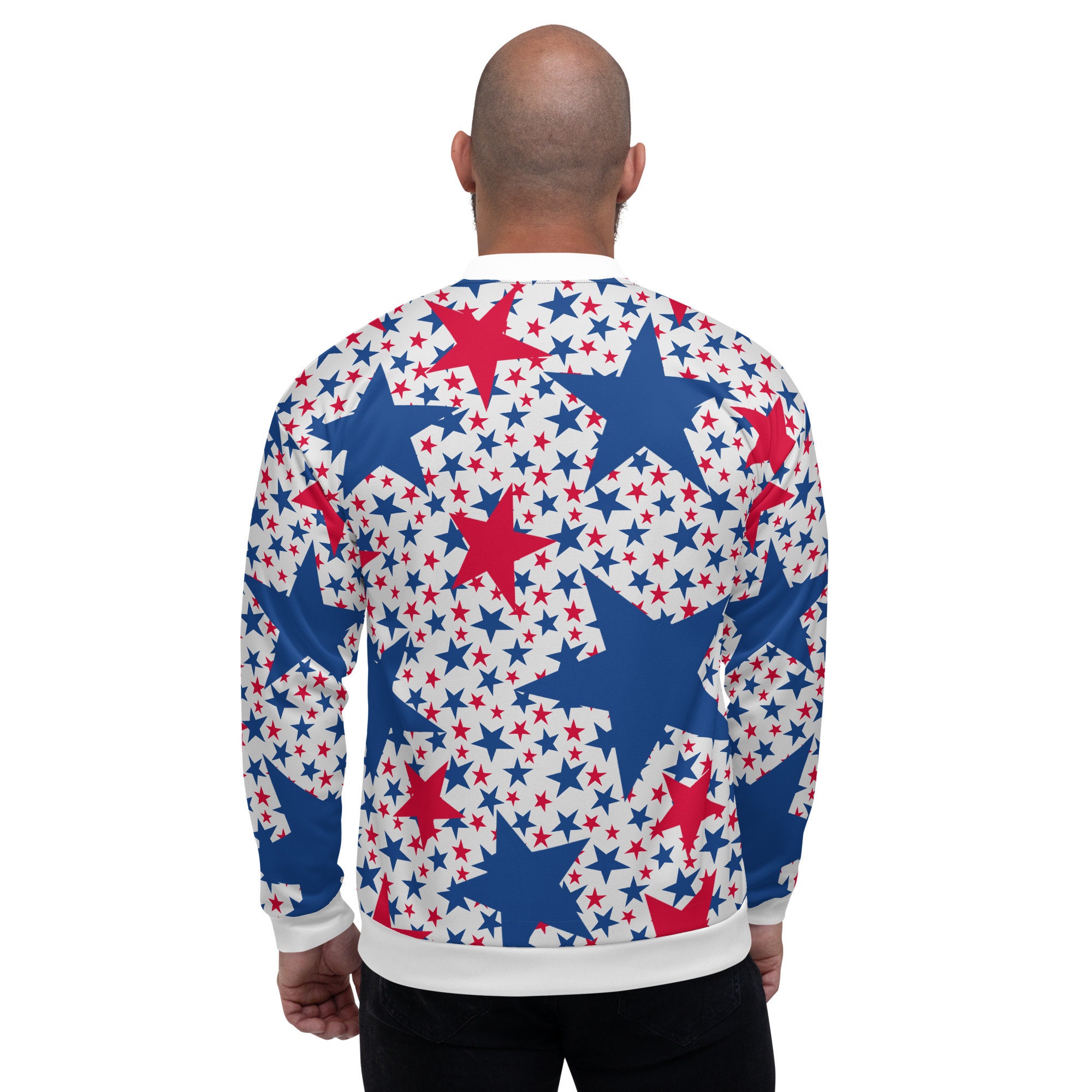 Unique Unisex Bomber Jacket.double Stars: Stylish Retro Vintage,perfect ...