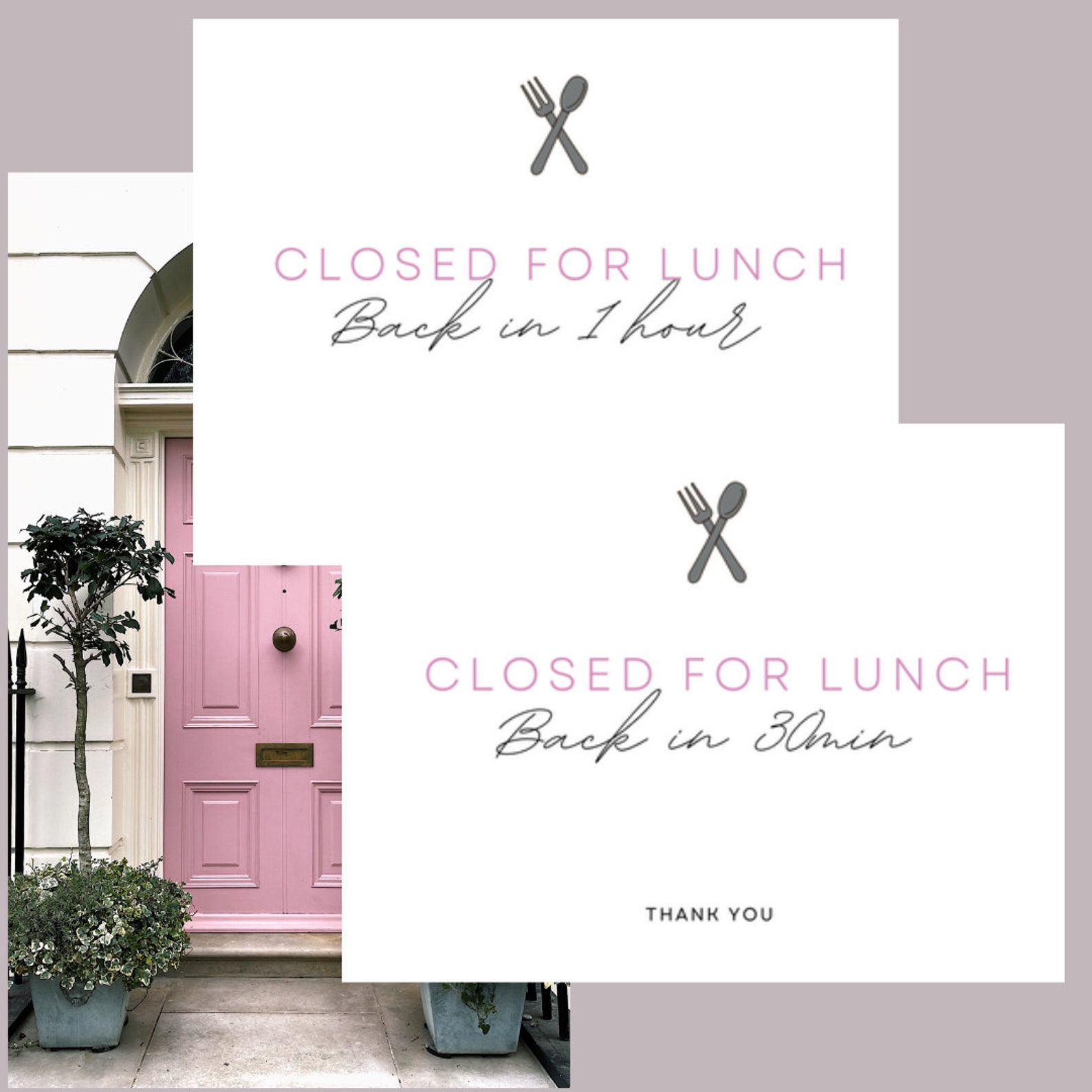 Closed for Lunch Door Sign - Etsy