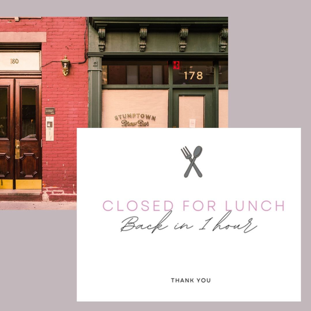 Closed for Lunch Door Sign! - Etsy