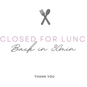 Closed for Lunch Door Sign! - Etsy