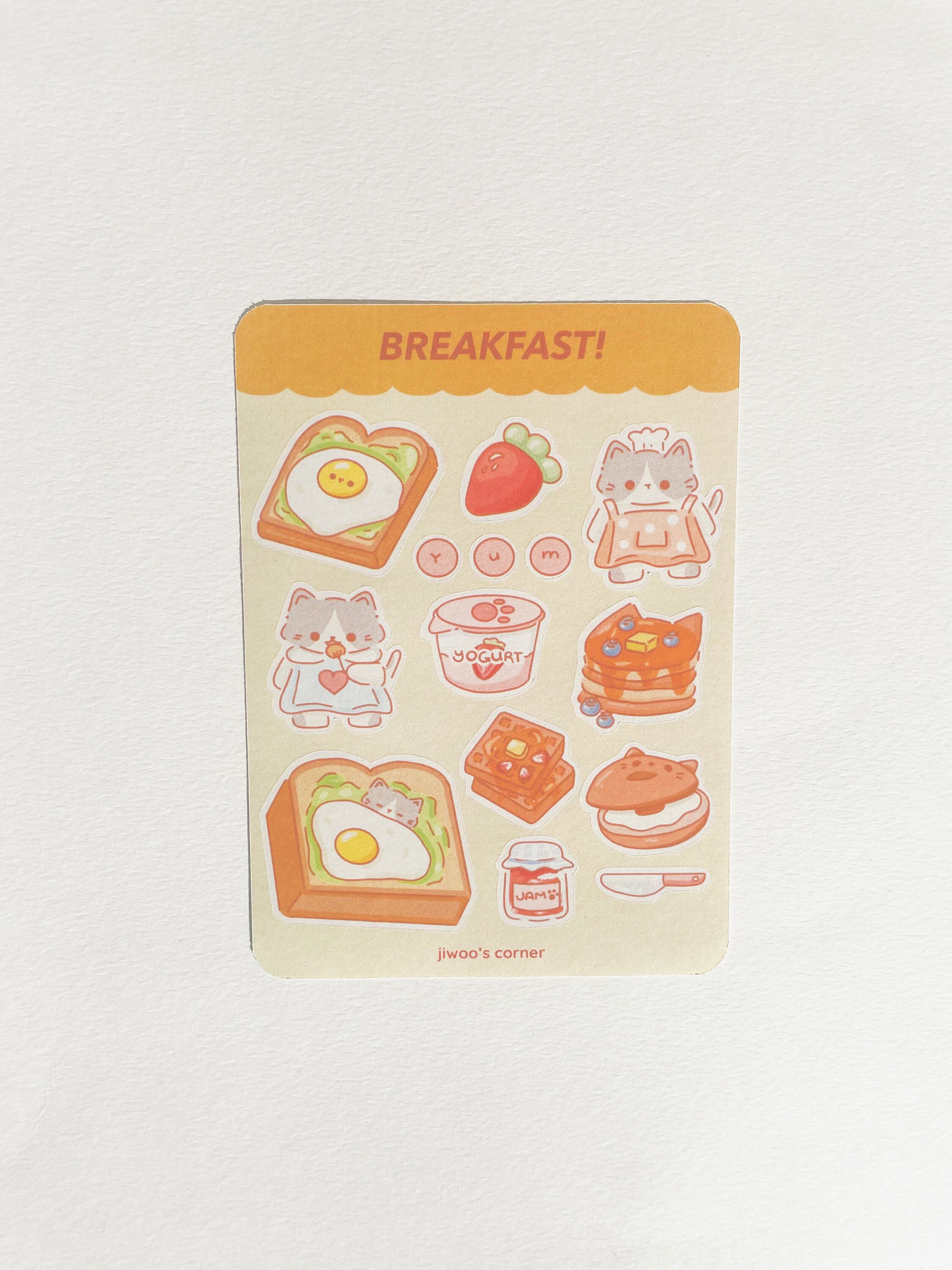 Breakfast Food Cat Sticker Sheet Bullet Journal Planner - Etsy