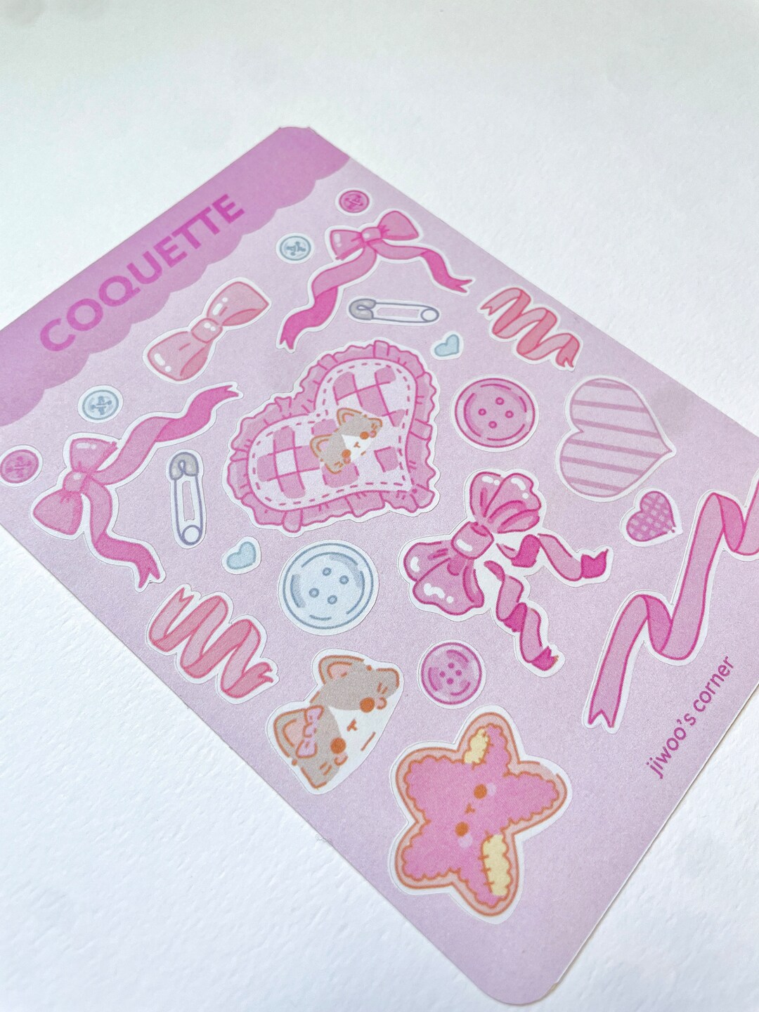 Coquette Cat Sticker Sheet ︳ Bullet Journal, Planner, Food, Cute ...