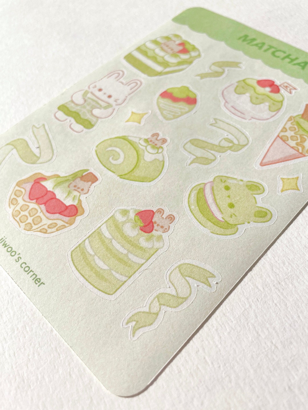 Matcha Cat Sticker Sheet ︳ Bullet Journal, Planner, Food, Cute Stickers ...