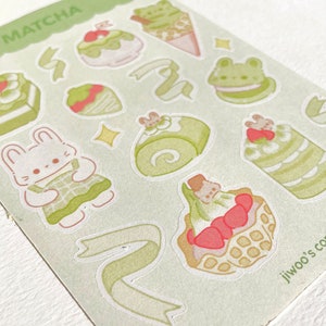 Matcha Cat Sticker Sheet ︳ Bullet Journal, Planner, Food, Cute Stickers ...