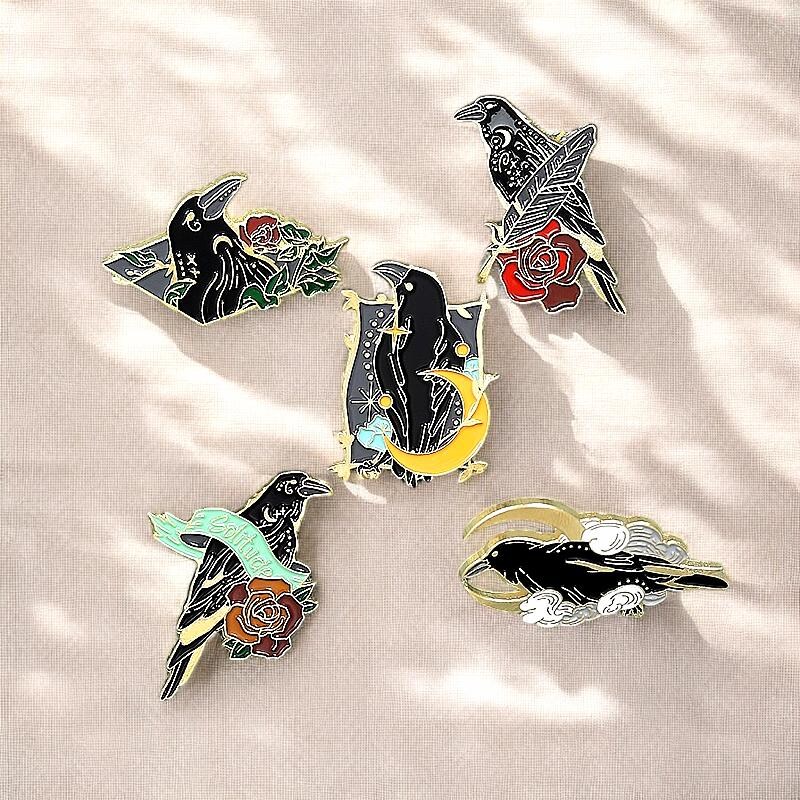 Raven Enamel Pin - Etsy