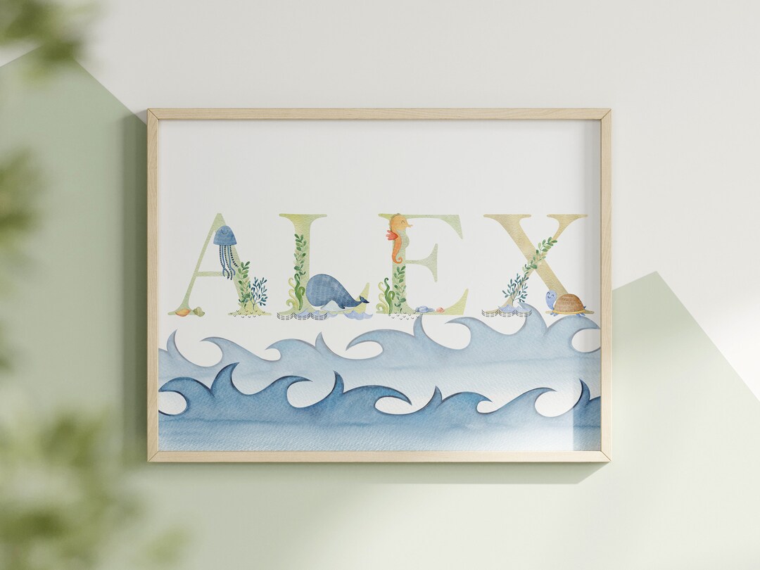 Printable Baby Boy Name Sign, Boy Baby Nursery Gift Name Sign - Etsy