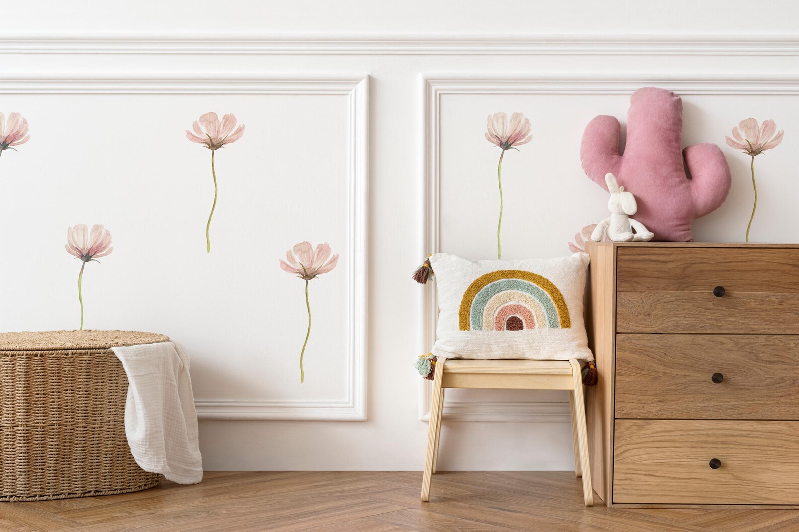 Pink Flower Sticker, Coquette Girly Nursery Wall Decals *US Orders Ship ...