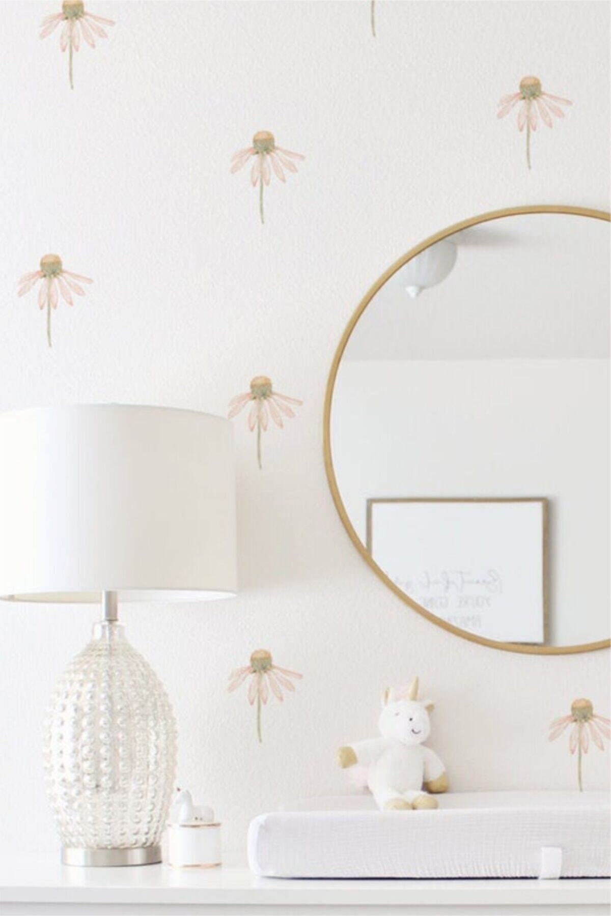 Falling Daisy Flowers Wall Decals Pastel Room Decor - Etsy