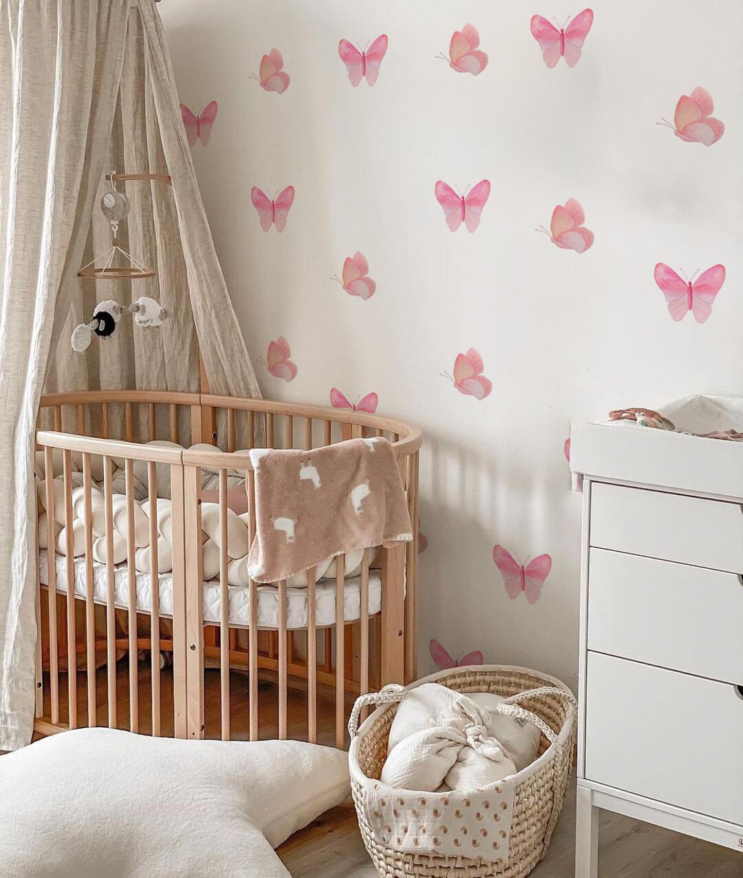 Pink Butterfly Stickers Wall Decals, Girly Dreamy Wall Decals for Kids ...