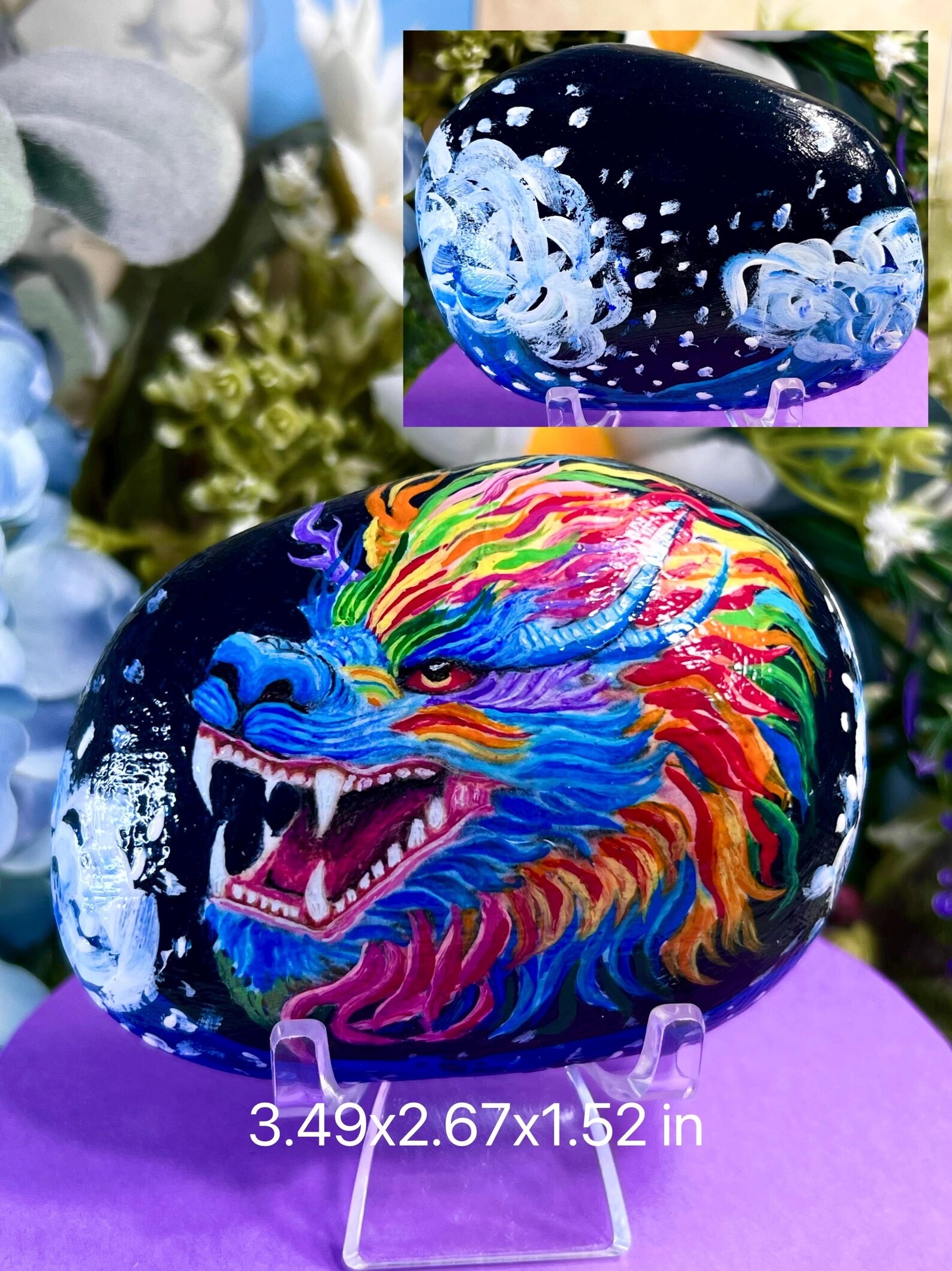 Colorful Dragon Painted Rock - Etsy