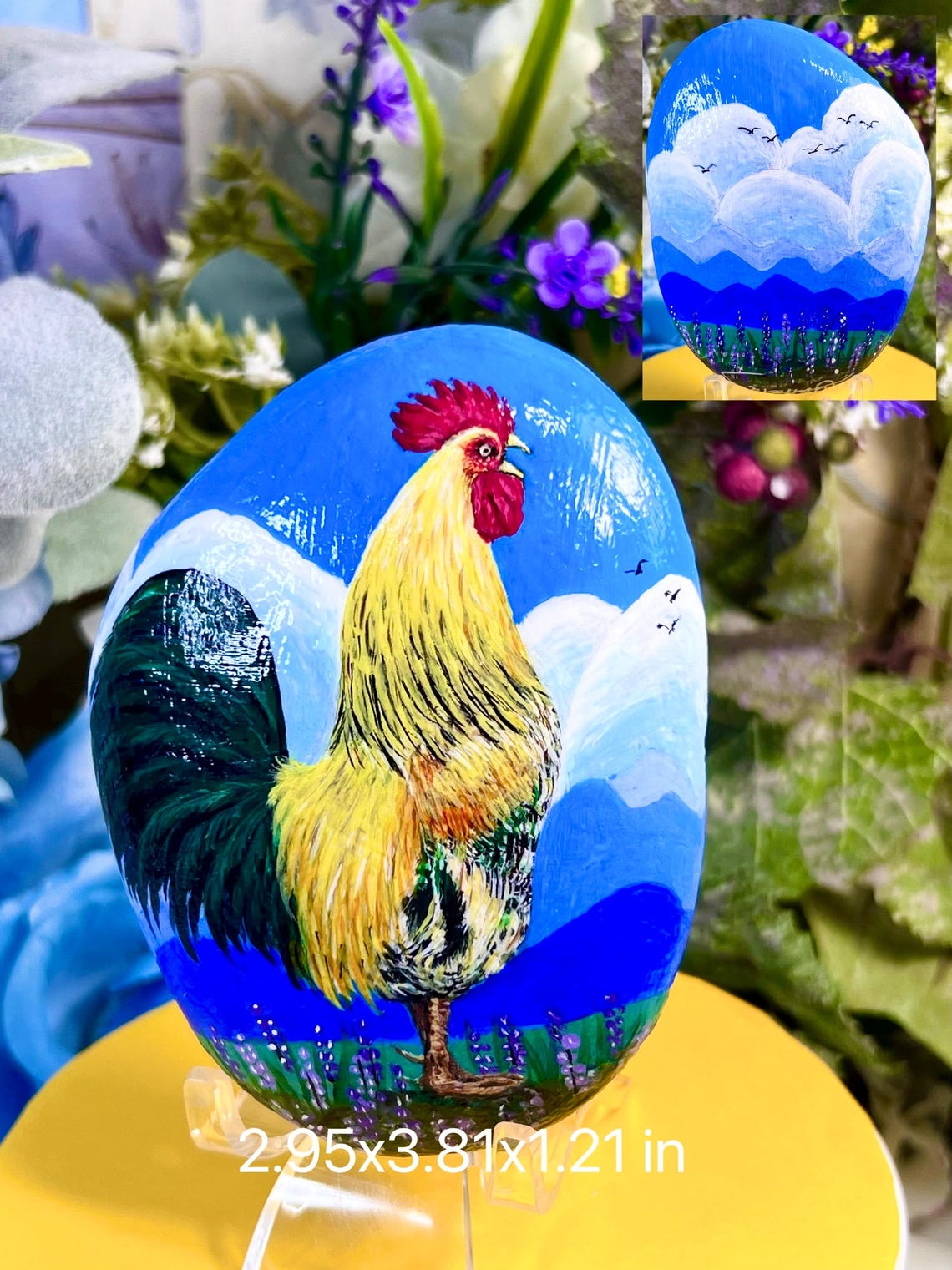 Rooster Painted Rock. the Rooster is a Symbol of Sunshine and ...