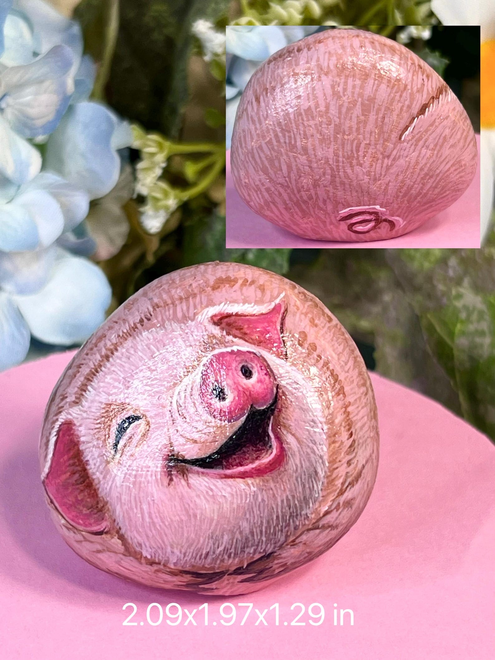 Pig Painted Rock. Pig Always Makes People Feel Gentle and Easy-going ...