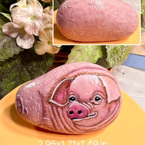 Pig Painted Rock. Pig Always Makes People Feel Gentle and - Etsy