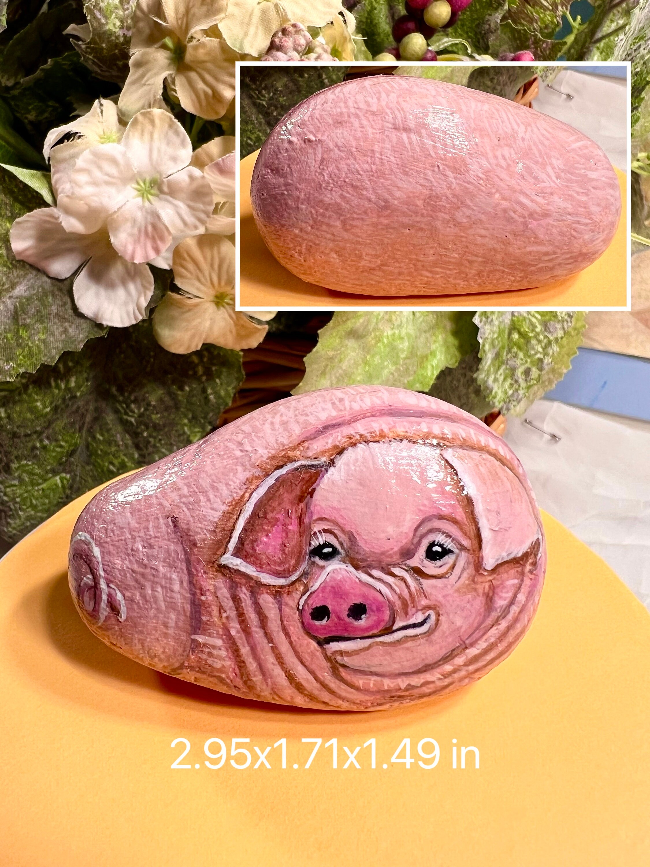 Pig Painted Rock. Pig Always Makes People Feel Gentle and - Etsy