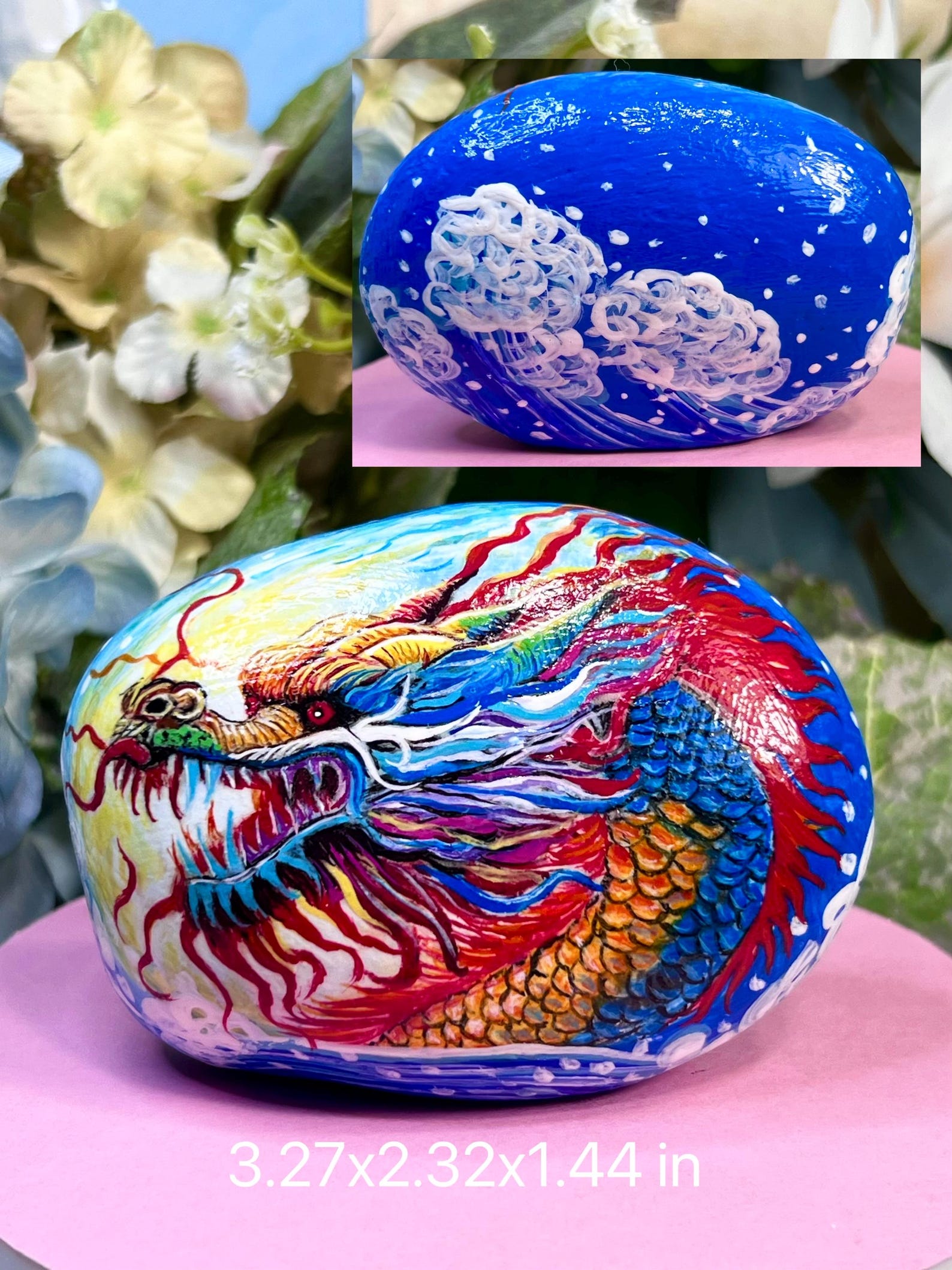 Colorful Dragon Painted Rock - Etsy