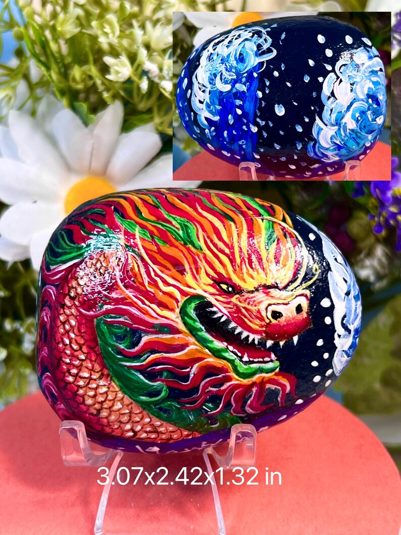 Colorful Dragon Painted Rock - Etsy