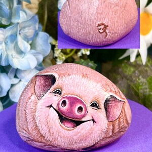 Pig Painted Rock. Pig Always Makes People Feel Gentle and Easy-going ...