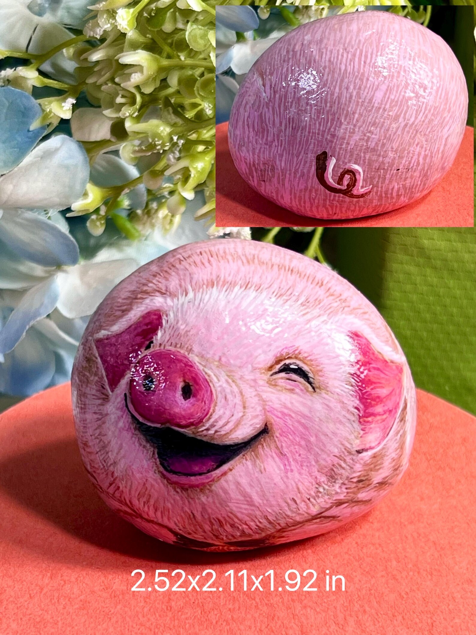 Pig Painted Rock. Pig Always Makes People Feel Gentle and Easy-going ...